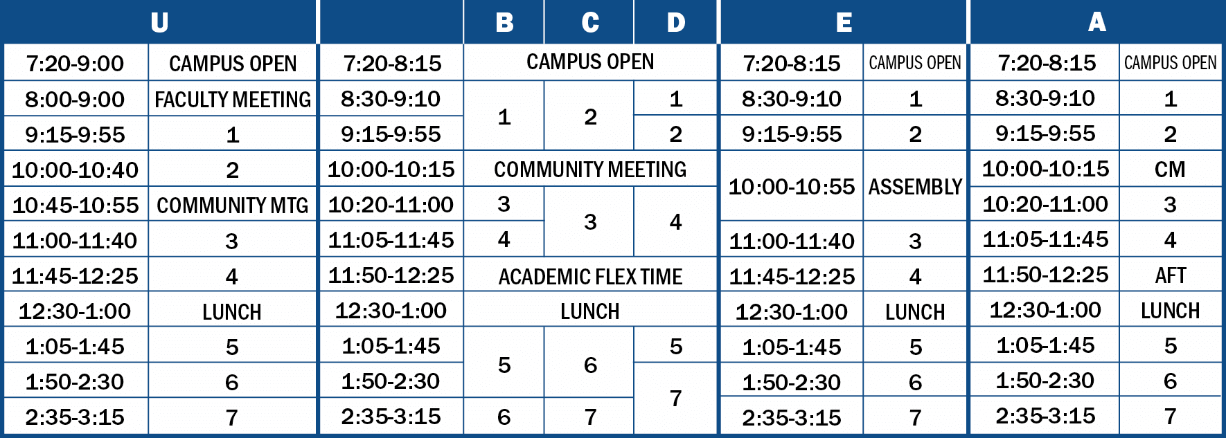 Daily Schedule - University High School