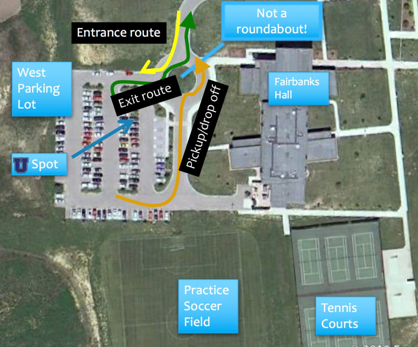 A Reminder About Parking Lot Traffic Flow - University High School